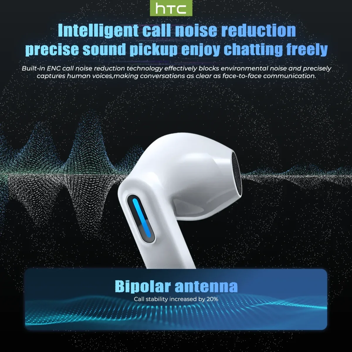 HTC NE49 Bluetooth Earphones V6.0 TWS Sports Wireless Headphones Ultra ...